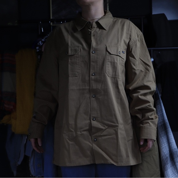 Billabong | Jackets & Coats | Mens Tan Button Up | Poshmark